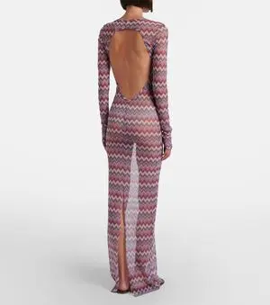 BANANHOT Renne Chevron Print Maxi Dress