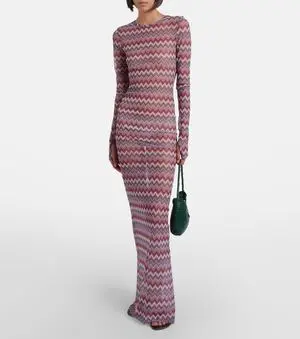 BANANHOT Renne Chevron Print Maxi Dress