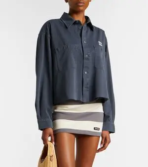Miu Miu Frayed Denim Shirt