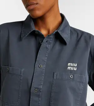 Miu Miu Frayed Denim Shirt