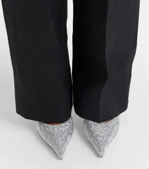 Alexander McQueen Skull Studded Satin Pumps