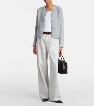 Vince Checked Wool And Cashmere Cardigan