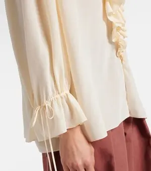 Chloé Ruffled Silk Blouse - White