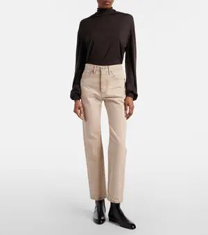 Khaite Finley Cropped Straight Jeans In Dumas