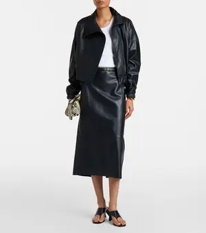 Vince Leather Pencil Skirt