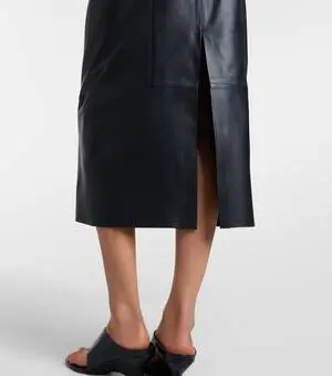 Vince Leather Pencil Skirt