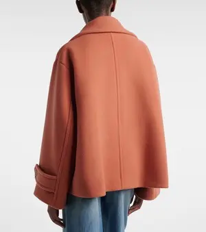Chloé Oversized Wool-blend Peacoat - Pink