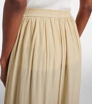 Chloé Pleated Satin Balloon Pants - Green