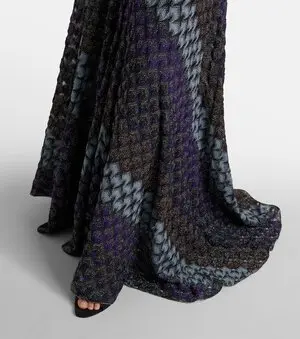 Missoni Halterneck Knitted Lame Gown
