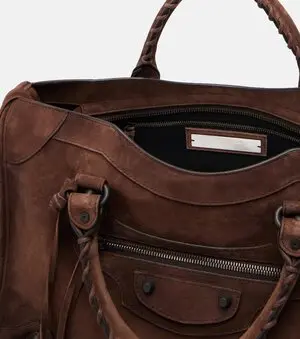 Balenciaga Le City Medium Suede Top Handle Bag
