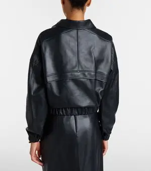 Vince Leather Bomber Jacket
