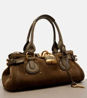 Chloé Paddington Suede Shoulder Bag - Green