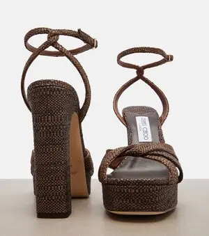 JIMMY CHOO Kove Woven Platform Sandals
