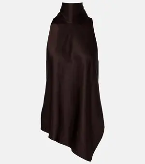 Brunello Cucinelli Asymmetrical Silk Satin Top