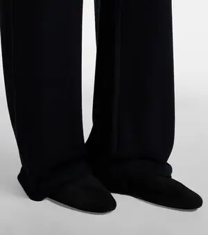 LESET Lauren Jersey Wide-leg Pants - Black
