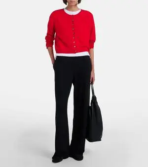 LESET Lauren Jersey Wide-leg Pants - Black