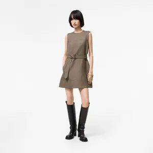 Burberry Check Wool Linen Blend Dress