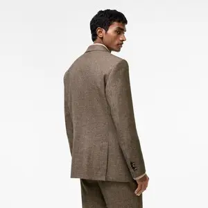 Burberry Checked Wool Linen Blend Sloane Tailored Jacket