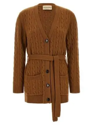 VALENTINO VALENTINO GARAVANI Braided Cashmere Cardigan