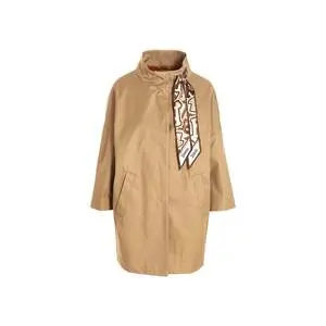 Herno Trench Coat With Removable Scarf - Brown