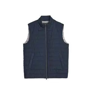 Herno Linen Down Gilet - Blue