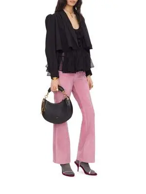 Chloé Banana Leather Shoulder Bag - Black