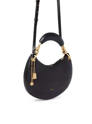 Chloé Banana Leather Shoulder Bag - Black