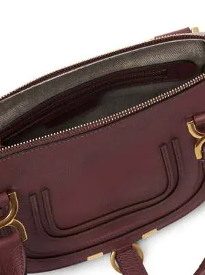 Chloé Small Marcie Bag In Granate Leather