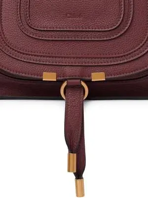 Chloé Small Marcie Bag In Granate Leather
