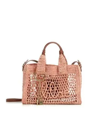 Chloé Small Summer Banana Bag In Raffia - Cream