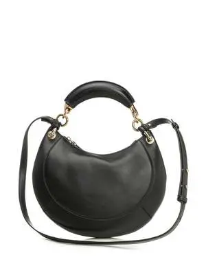 Chloé Half-moon Leather Shoulder Bag With Gold-tone Hardware - Black