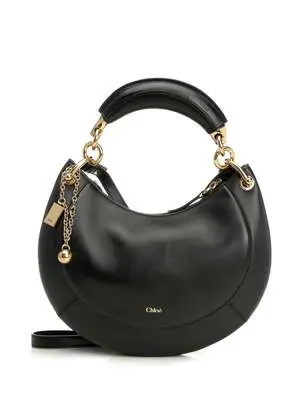Chloé Chloé Half-Moon Leather Shoulder Bag With Gold-Tone Hardware Black