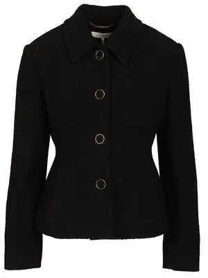 Chloé Single-breasted Tweed Blazer - Black