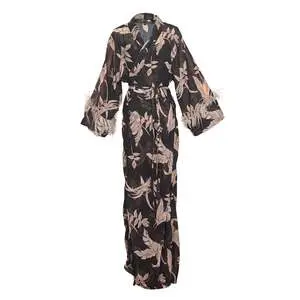 JENNAFER GRACE Marlene Wrap Dress In Tropic Noir - Black