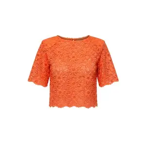 AGGI BY HALEWSKI Fibi Sun Lace Top Blouse - Orange