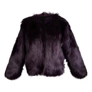 JENNAFER GRACE Shadow Amethyst Faux Fur Jacket
