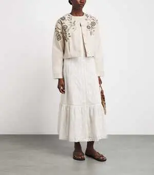 Veronica Beard Embroidered Emeren Jacket - Ivory