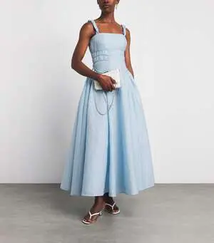 Rachel Gilbert Sophie Jacquard Maxi Dress - Blue