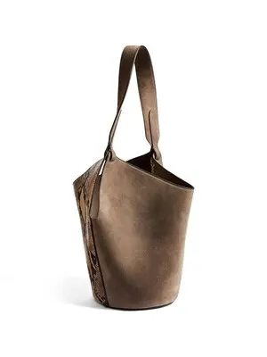 Khaite Lotus Mini Leather Bucket Bag
