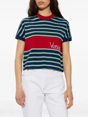Versace Striped Cotton T-shirt