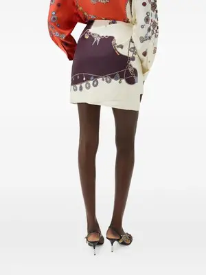 Versace Printed Silk Skirt