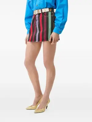 Versace Striped Denim Mini Skirt