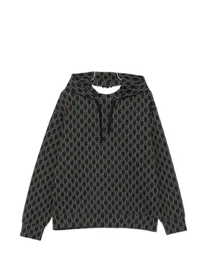Emporio Armani Printed Cotton Hoodie - Blue