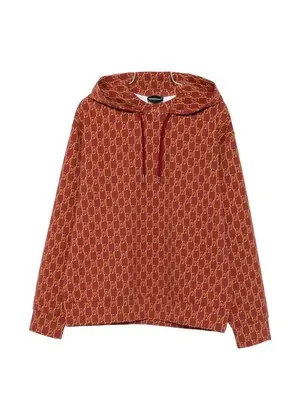 Emporio Armani Printed Cotton Hoodie - Red