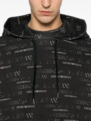 Emporio Armani Printed Cotton Hoodie