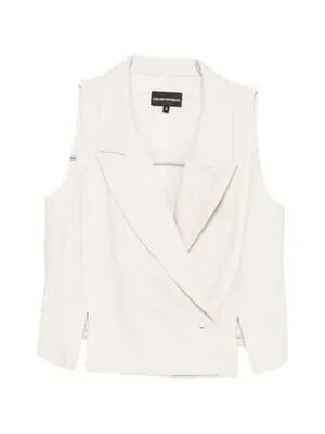 Emporio Armani Cotton Blend Blazer Jacket - White