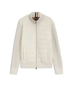 BOSS Padded Front Virgin Wool Jacket - White