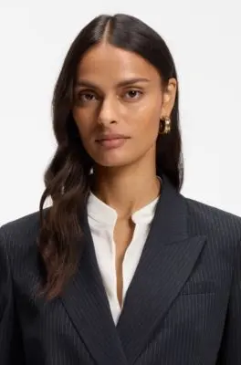 BOSS Regular-fit Blazer In Pinstripe Stretch Crepe
