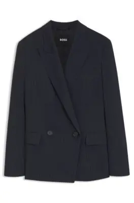 BOSS Regular-fit Blazer In Pinstripe Stretch Crepe