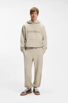 Hugo Relaxed-fit Cotton Terry Hoodie With Wide-set Logo